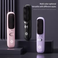 China Portable Cordless Hair Straightening Brush 35W Fast Heating Type-C With Negative Ion Outdoor Use for sale