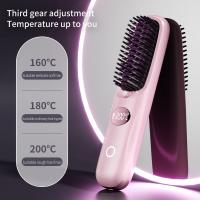 China Portable Cordless Hair Straightening Brush 35W Fast Heating Type-C With Negative Ion Outdoor Use for sale