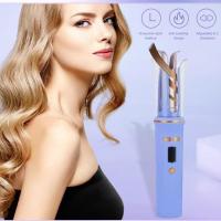 China USB Rechargeable Portable Hair Curler Travel Cordless Mini Hair Iron Auto Curler LCD Display Temperature for sale