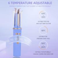 China USB Rechargeable Portable Hair Curler Travel Cordless Mini Hair Iron Auto Curler LCD Display Temperature for sale