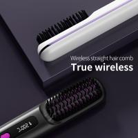 China Electric Hot Air Brush Ceramic Hair Straightener Comb with Negative Ion Technology and Swivel Cord for sale