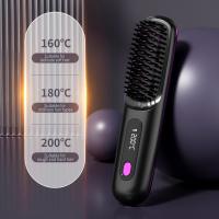China Electric Hot Air Brush Ceramic Hair Straightener Comb with Negative Ion Technology and Swivel Cord for sale