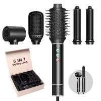 China 5 In 1 Hot Air Brush High Speed Brushless Motor Automatic Curling Hair Dryer Set Negative Ion Aviation Aluminum Shell for sale