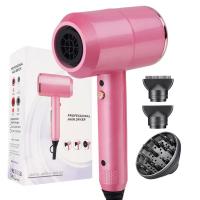China Pink Hair Dryer With 3 Professional Attachments For Powerful Wind And Gentle Care Suitable For All Hair Types for sale