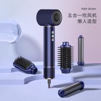 China 220V 5 in 1 Speed Hot Air Styler Professional Frizz-Free Blow Dryer Brush Curl Straighten with Travel Bag 3 Gear Cold for sale