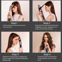 China Double Ceramic 3-in-1 Hot Air Brush Black Gold Dry As You Style Hair for sale