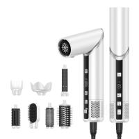 China Fast Drying 8-in-1 Professional Hot Air Hair Dryer Brush with Auto-Wrap Curler and 2M Power Cord 1500W Multi-Styler for sale