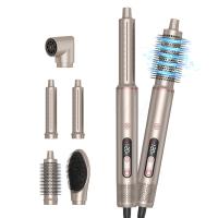 China 6 in 1 Professional Hot Air Styler Powerful Hair Dryer & Straightener Set Curling Volumizing Straightening for sale