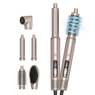 China 6 in 1 Professional Hot Air Styler Powerful Hair Dryer & Straightener Set Curling Volumizing Straightening for sale