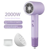 China 2000W Purple High Speed Blue Ray Negative Ion Revair Hair Dryer Temperature Adjustable for Household Use for sale