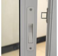 China 80mm Touch Lock Fiberglass Net Double Sliding Window UPVC With Single Glass for sale