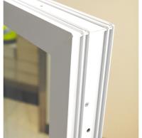 China 80mm UPVC Double Glass Sliding Window With Screen Net And Crescent Lock for sale