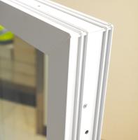 China 80mm Touch Lock Fiberglass Net Double Sliding Window UPVC With Single Glass for sale