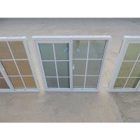China Stained Glass UPVC Sliding Window And Door With Plastic Grill for sale