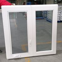 China PVC Plastic Casement Window Door Double Tempered Glass Crank Open for sale