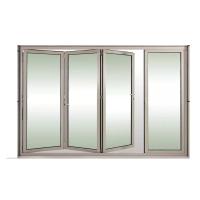 China Tempered Glass Bay Folding Window Doors Anodized Finished for sale