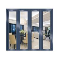 China UPVC PVC Foldable Sliding Glass Doors 3 Panel Bi Fold Doors Electrophoresis Coating for sale