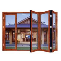 China UPVC PVC Foldable Sliding Glass Doors 3 Panel Bi Fold Doors Electrophoresis Coating for sale