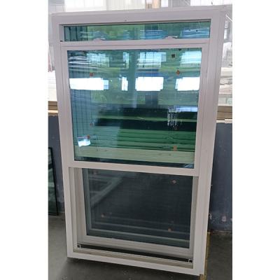 China Windproof White UPVC Single Hung Window With Grill And Mesh for sale