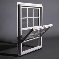 China Vertical Sliding Glass UPVC Double Glazed Sash Windows Vinyl Anti Theft for sale