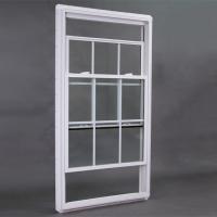 China Vertical Sliding Glass UPVC Double Glazed Sash Windows Vinyl Anti Theft for sale