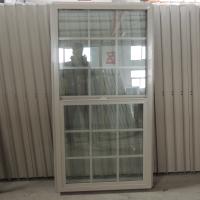 China PVC Lower Panel Low-E Glass Top Fixed Sash Single Hung Window Crescent Lock for sale