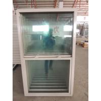 China Ventilation Glass Apricot UPVC Single Hung Window Vertical Sliding Design for sale