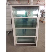 China Ventilation Glass Apricot UPVC Single Hung Window Vertical Sliding Design for sale