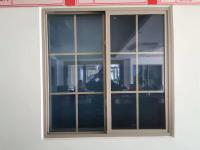 China Flush PVC Anthracite Double Glazed Windows With Grill 2.28 Inch for sale