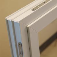 China Double Sliding Mesh Flush Sash UPVC Windows Clear Tempered Glass for sale