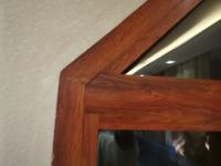 China Octagonal Fixed and top hung Artistic Shaped Aluminium Alloy Woodgrain Windows for sale