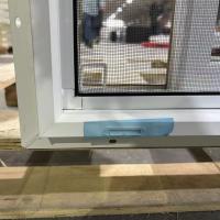 China American PVC Sliding Windows Custom Manufacturing Wood Texture Inside + White Outside Screen Windows for sale