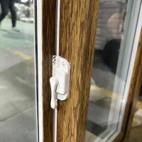 China UPVC Sliding Windows Woodgrain / White Two-Tone Customizable Colors & Sizes Built-in Screen OEM Manufacturer for sale
