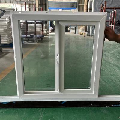 China Friction Hinge UPVC Sliding Window And Door Standard Notch Design With Float Glass for sale