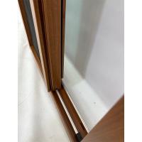 China UPVC Wood Foil Double Sliding Windows Custom European Style Energy Efficient for sale