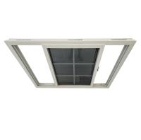 China Security Conventional UPVC Sliding Windows Ultra-Smooth 80mm UPVC Twin Slider Window With Fly Screen Fiberglass for sale
