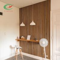 China Odorless Durable Acoustic Wood Slats , Fire Retardant Fluted Wood Panels for sale