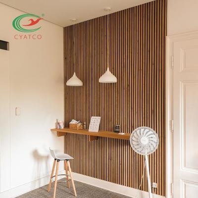 China Odorless Durable Acoustic Wood Slats , Fire Retardant Fluted Wood Panels for sale