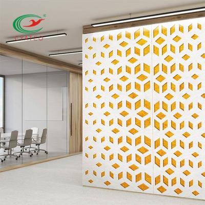 China Carved Hanging Office PET Acoustic Panels Odorless Lightweight for sale
