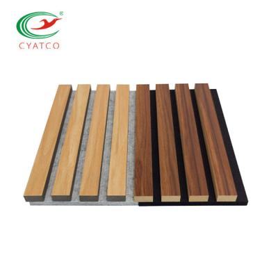 China Practical Slatwall Sound Acoustic Panel Natural Oak For Ceiling for sale