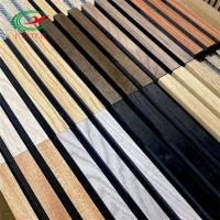 China Nontoxic Mildewproof Acoustic Slat Wall , Heat Insulated Wooden Slatted Panel for sale