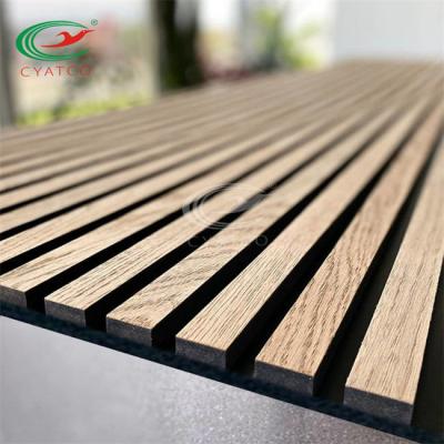 China Laminated Veneer Acoustic Slat Wood Wall Panels Mildewproof Flavorless for sale