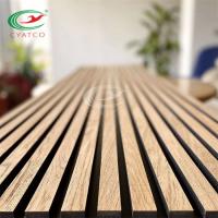 China Interior Natural Oak Acoustic Wall Panels Slat Wood Fire Retardant for sale