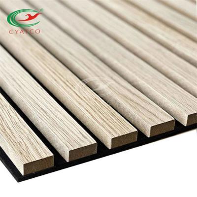 China Fluted Oak Walnut Acoustic Wall Panels Moistureproof Practical for sale