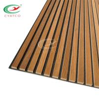 China Odorless Fireproof Sound Panels For Walls , Nontoxic Grooved Wooden Acoustic Panels for sale