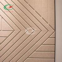 China V Groove Cutting Felt Wall Panels Stable PET Material Practical for sale