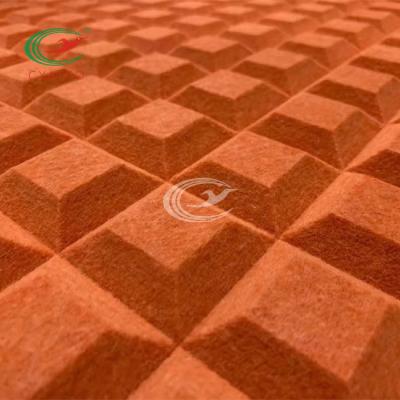 China Cube 3D Textured Polyester Fiber Acoustic Panel Soundproof For KTV for sale