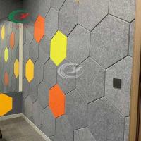 China Durable PET Felt Hexagon Acoustic Panels Lightweight Flame Retardant for sale