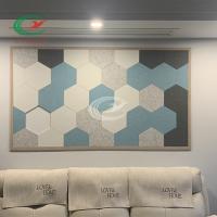 China Odorless Felt Hexagon Acoustic Panels For Wall 3D Decoration for sale