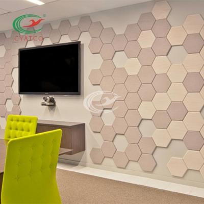 China Sound Absorbing Hexagon Acoustic Panels Multiscene Lightweight for sale